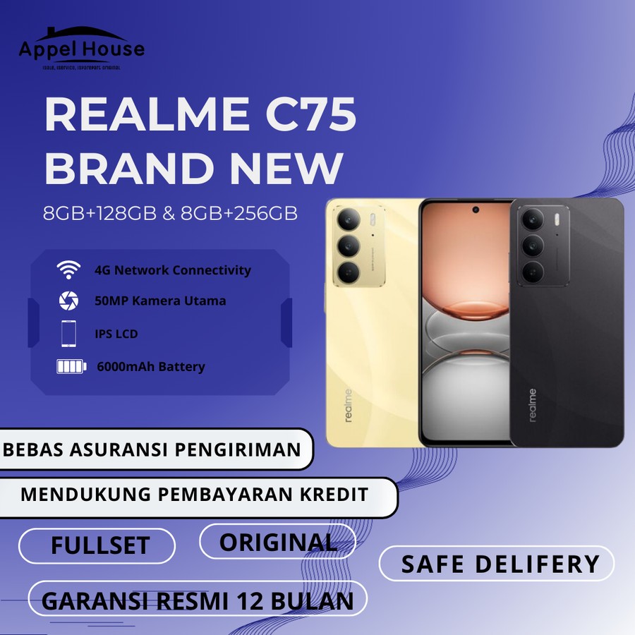 Jual REALME C75 BRAND NEW (8GB/128GB) (8GB/256GB) GARANSI RESMI 12 BULAN | Shopee Indonesia