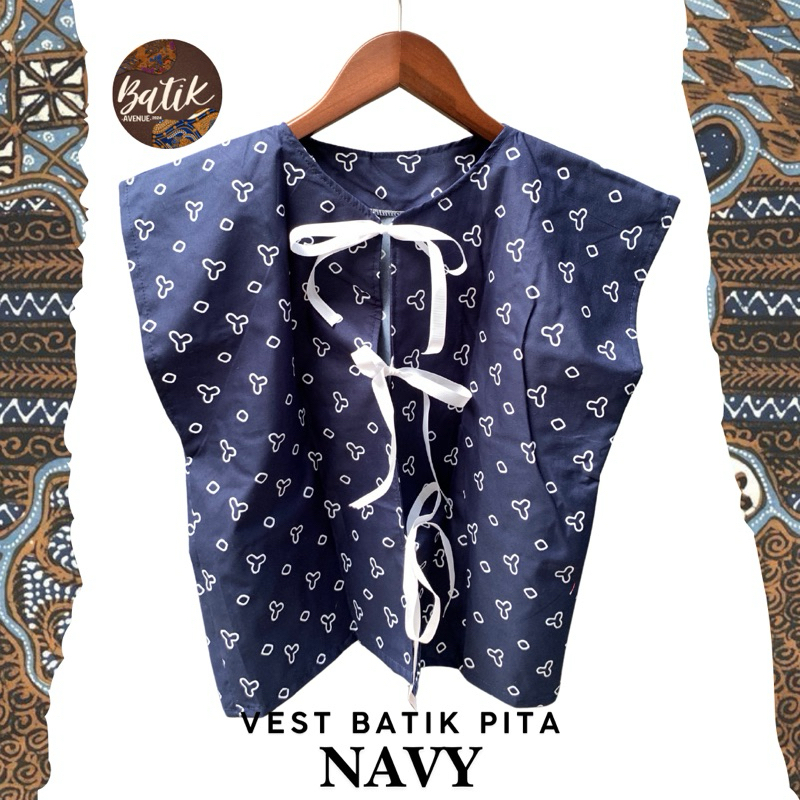 Jual Vest Batik Pita - Jum Navy / Vest Batik / Vest Batik Viral / Vest ...