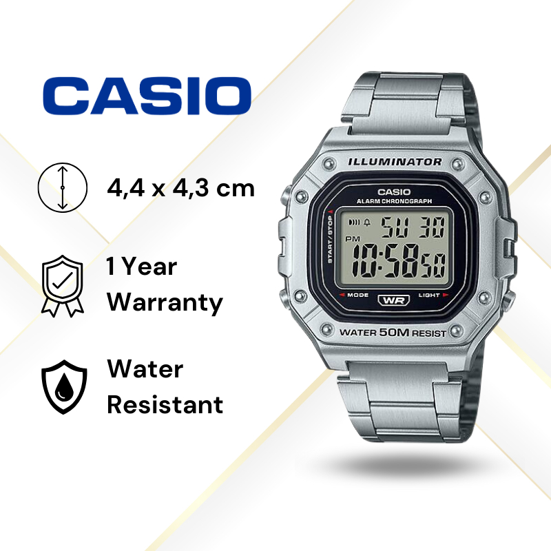 Jual JAM TANGAN PRIA CASIO W-218HD-1A ORIGINAL - W218HD SILVER CASIO ...