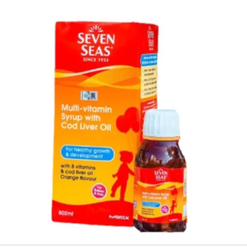 Jual 500ml Seven Seas Multivitamin Sirup with Cod Liver Oil Minyak Ikan ...