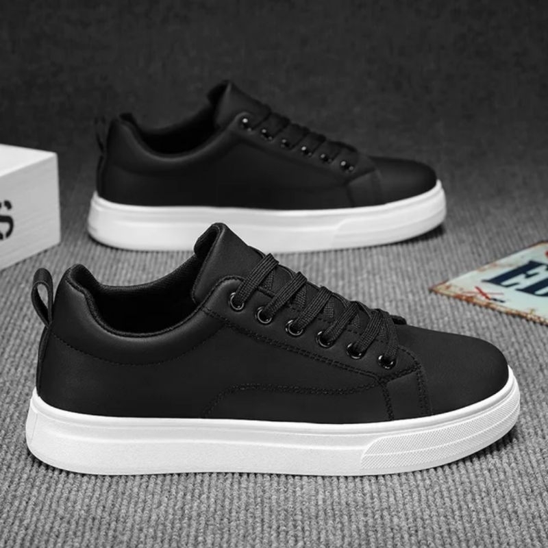 Jual Sepatu Sneakers Hitam Putih sepatu hitam polos | Shopee Indonesia