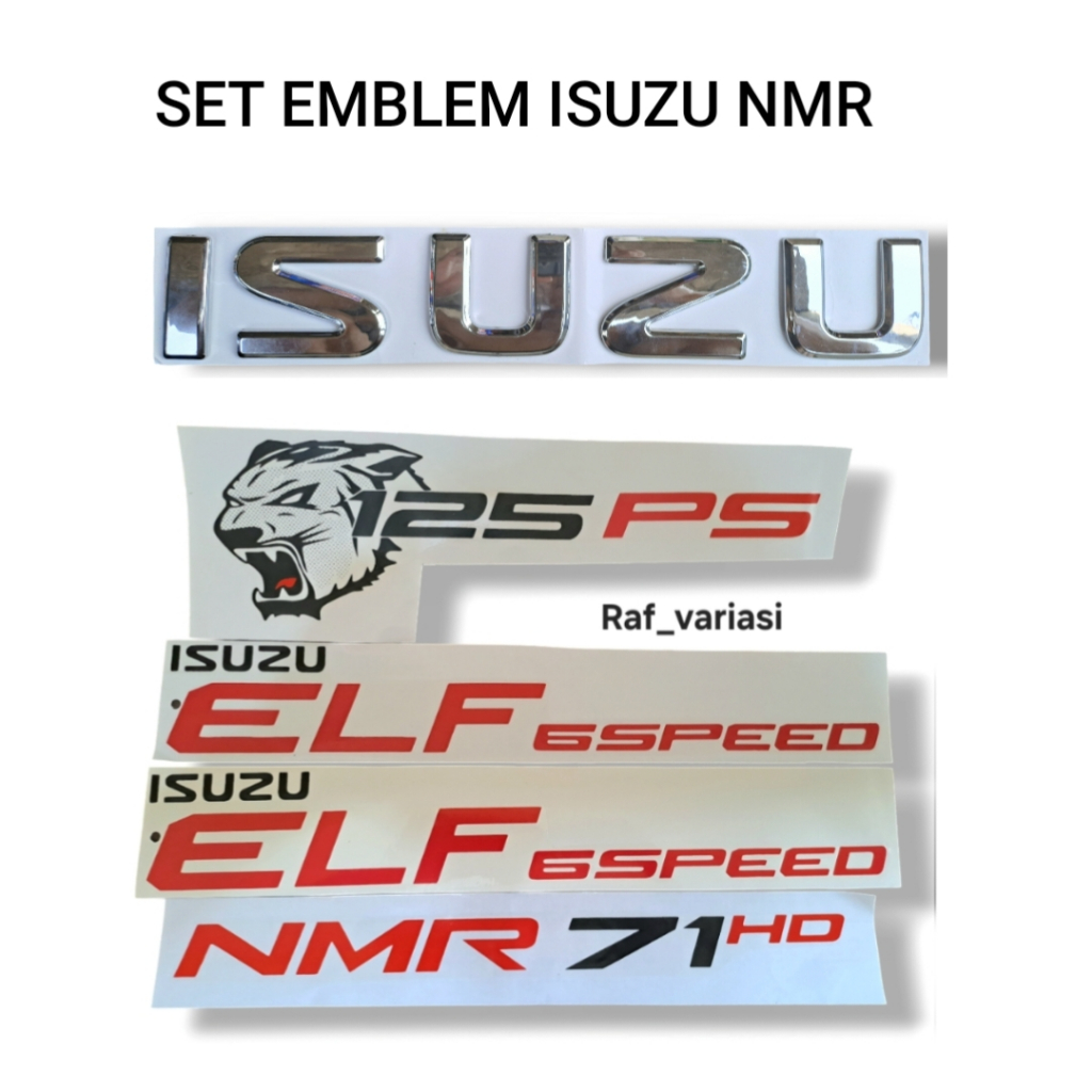 Jual Sticker emblem isuzu elf Nmr 71hd macan125ps isuzu 6speed / stiker ...