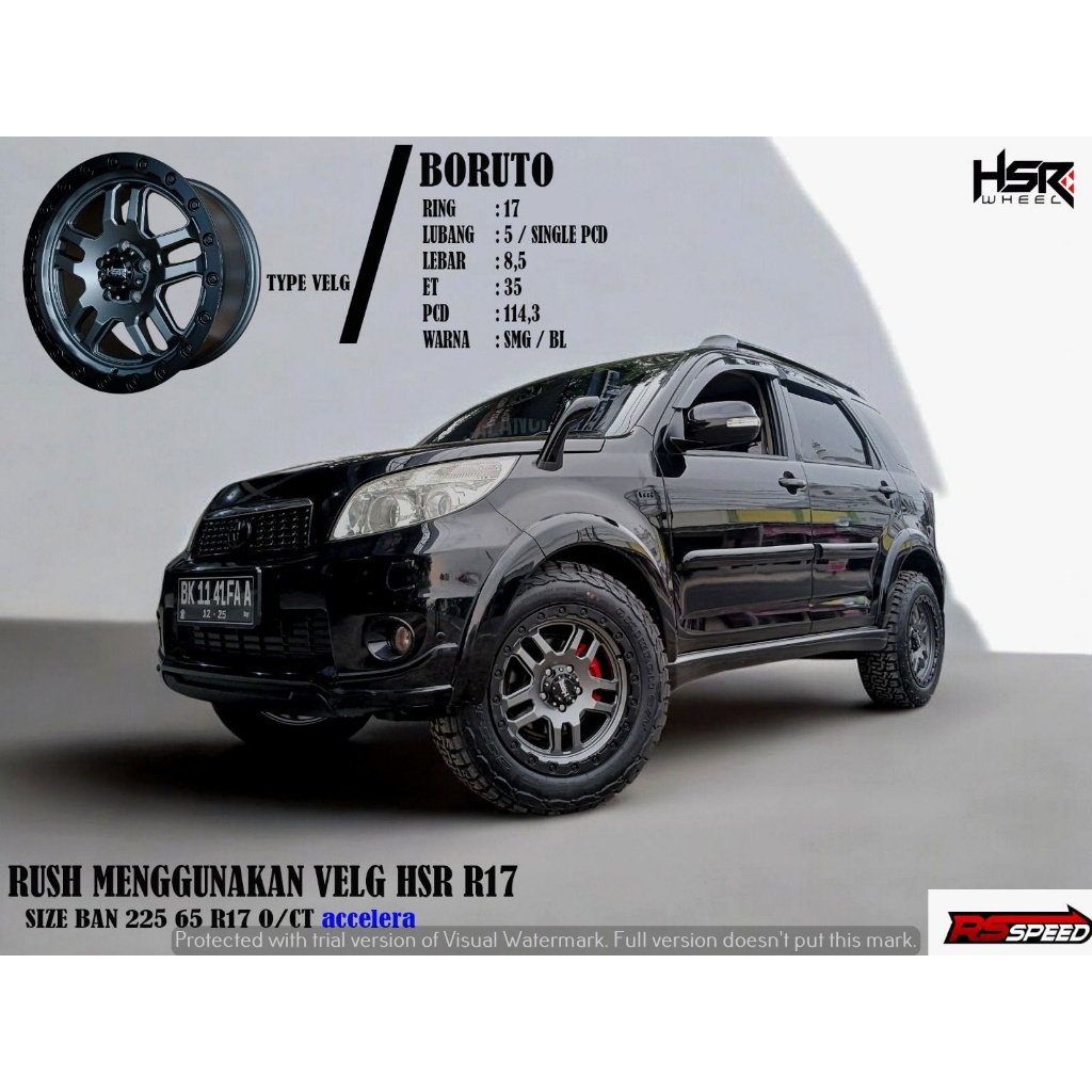 Jual PAKET VELG MOBIL RUSH TERIOS RING 17 VELG RACING HSR BORUTO R 17 ...
