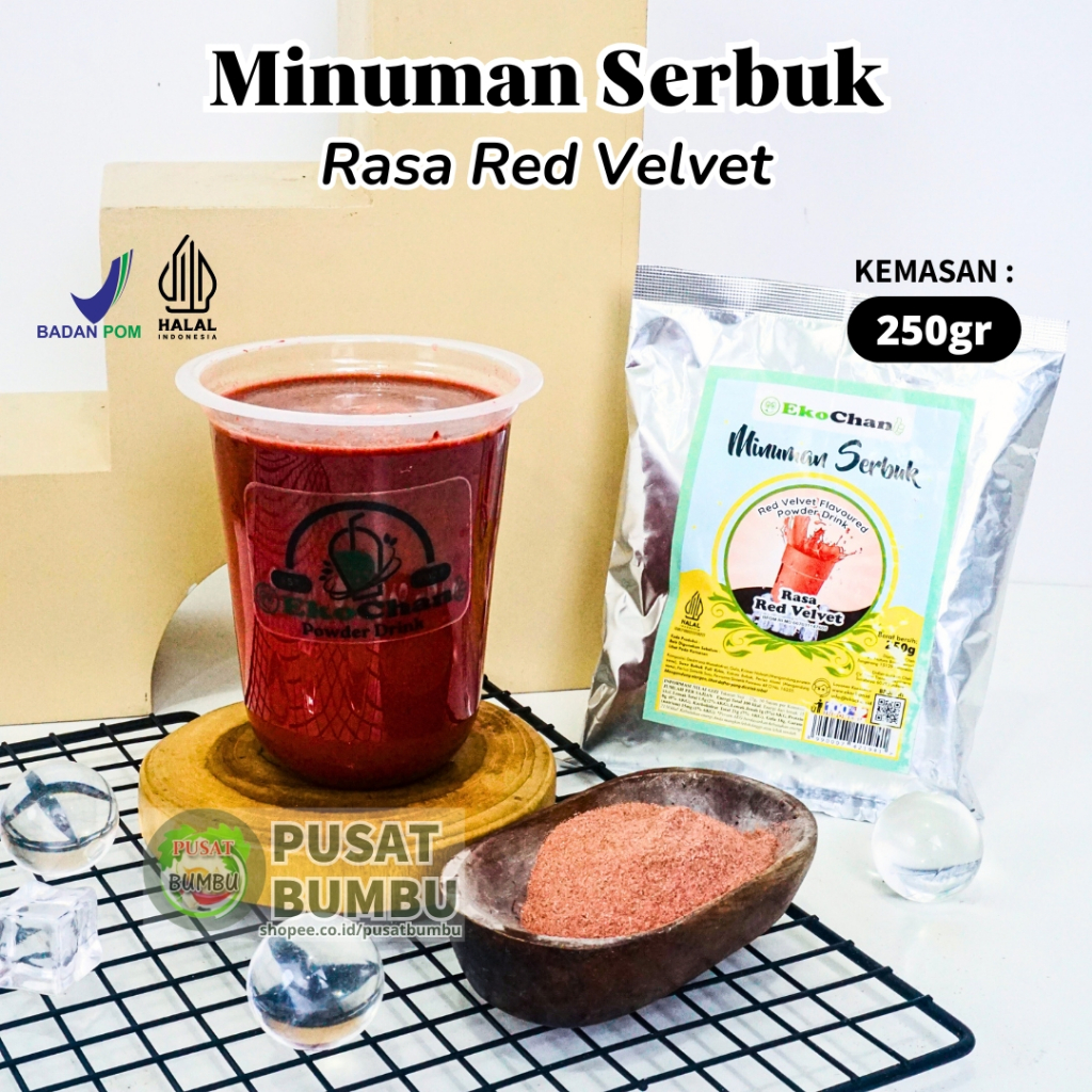 Jual Bubuk Minuman Red Velvet 250 gram EkoChan / Serbuk Minuman Red ...