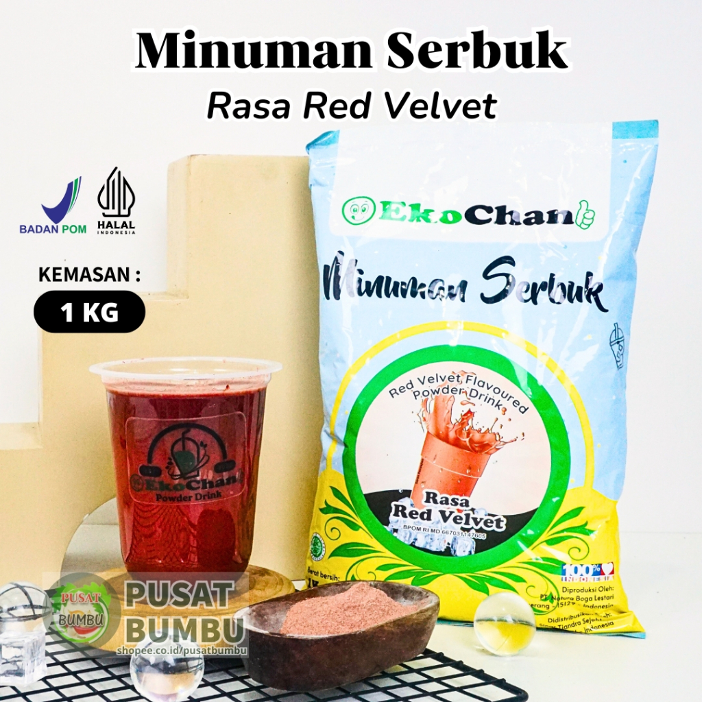 Jual Bubuk Minuman Rasa Red Velvet 1 kg EkoChan / Serbuk Minuman Instan ...