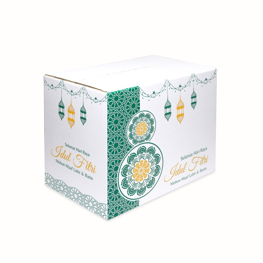 Jual Dus Parcel Edisi Fitri Hijau Box Hampers Lebaran Ukuran 40x28x32cm ...