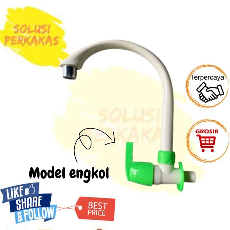 Jual Kran Cuci Piring Keran Angsa Model Engkol / Kran Angsa Plastik PVC ...