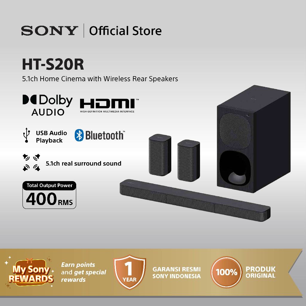 Jual Sony Home Theater Hometheater HT-S20R Soundbar 5.1ch Home Cinema ...