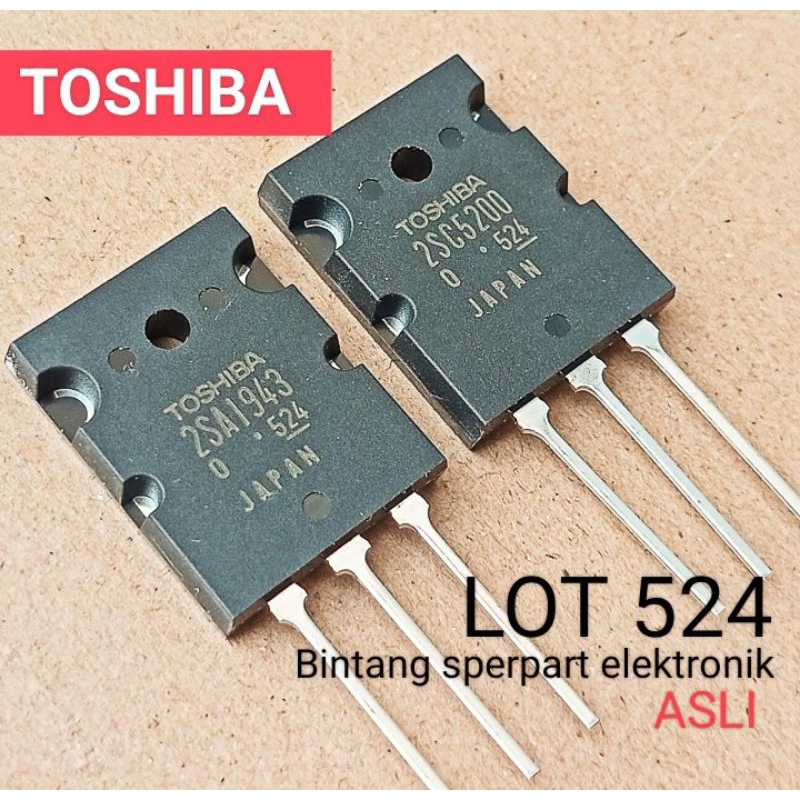 Jual TRANSISTOR 2SA1943 2SC5200 ORIGINAL ( LOT 524 ) MADE JAPAN TOSHIBA 2SA1943 TOSHIBA 2SC5200 ...