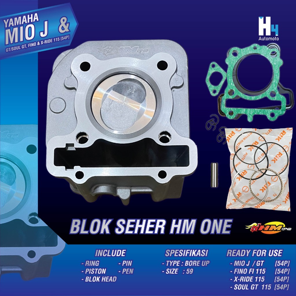 Jual Blok Seher Boring Bore Up Mio J GT Fino FI Xride Soul Gt 115 54.5mm 59mm Racing Piston Ring ...