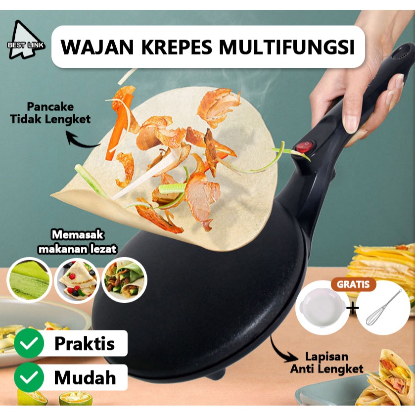 Jual Wajan Crepes Maker Listrik 600w Alat Pembuat Crepes/Tacos/Pancake ...