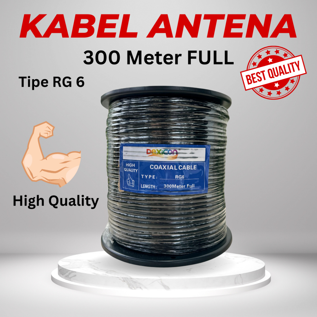 Jual KABEL ANTENA TV 300 METER FULL RG6 COAXIAL CABLE KABEL ANTENNA TV TEMBAGA BESAR DEXICON ...