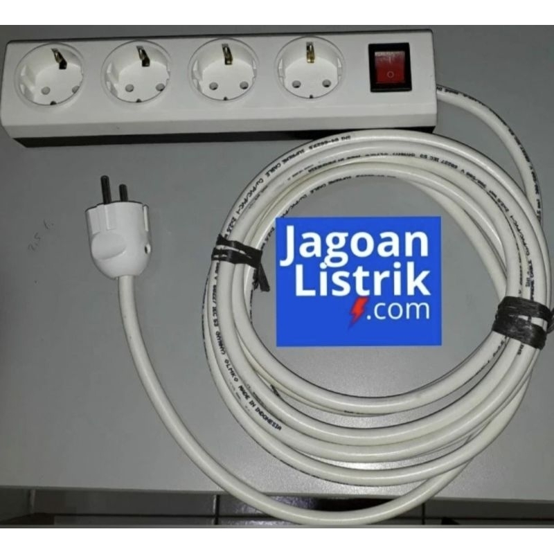 Jual Set Rakit Stop Kontak 4 Lubang Broco + Kabel Supreme + Steker ...