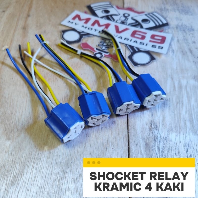 Jual Socket Cable Relay Ceramic Soket Relay Klakson Lampu Kaki 4 ...