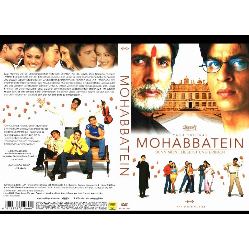 Jual Kaset Video Film Mohabbatein + Full Box - Kaset Film India ...