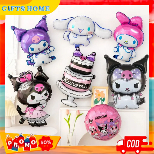 Jual Balon Foil Karakter Sanrio Kuromi Cinnamoroll My Melody Lina Bell ...