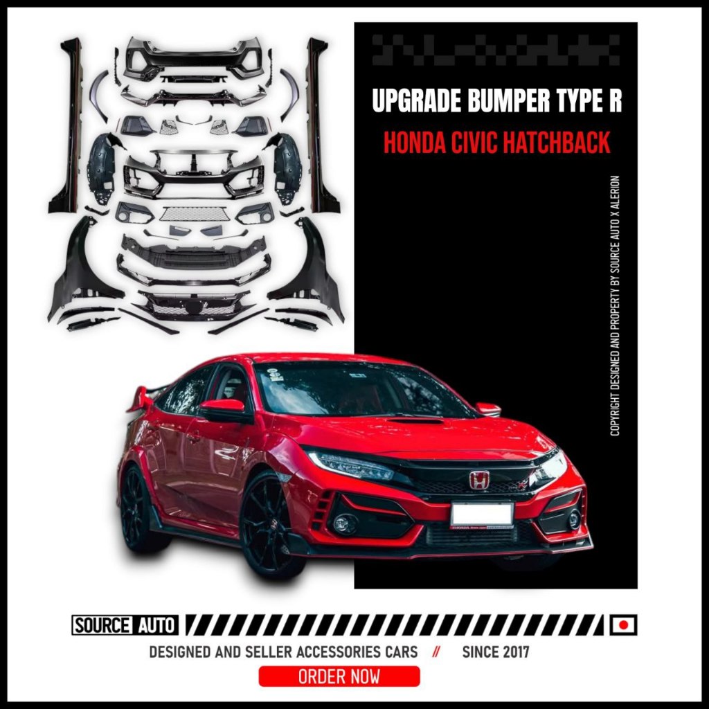 Jual BUMPER SET TYPE R FK8 WIDE BODY 1:1 ORIGINAL HONDA CIVIC HATCHBACK ...