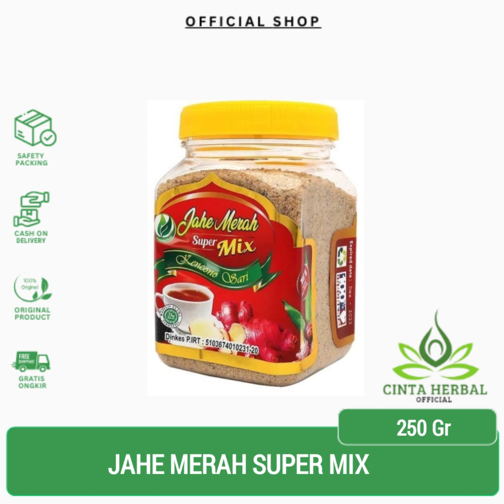 Jual Jahe Merah Super Mix Kencono Sari 250gr ORIGINAL | Shopee Indonesia