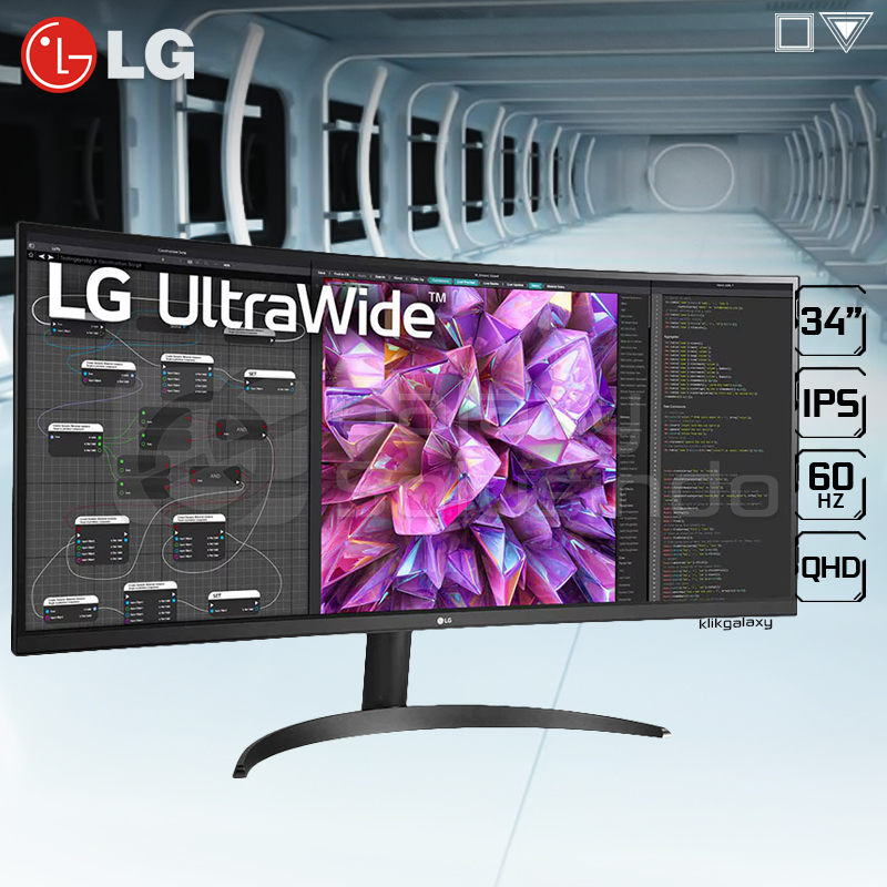 Jual LG 34WQ60C-B QHD IPS 34 Inch 60Hz 5ms UltraWide Curved Gaming ...