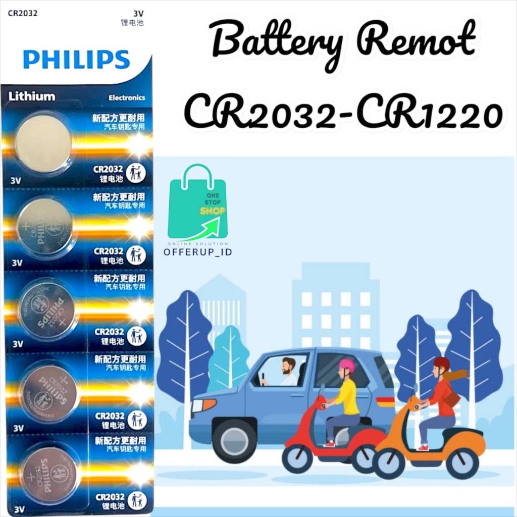 Jual BATERAI LITHIUM PHILIPS CR2032 3V ORIGINAL BATERAI DOMSEM CR1220 3V | Shopee Indonesia