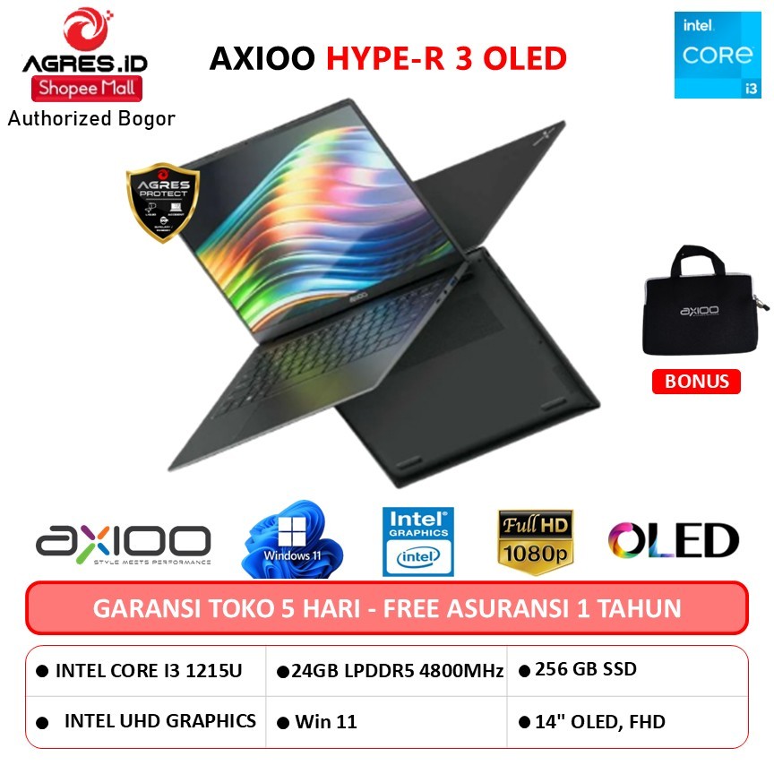 Jual AXIOO HYPE-R 3 OLED I3 1215 24GB 256GB W11 + OFFICE PERMANENT 14 ...