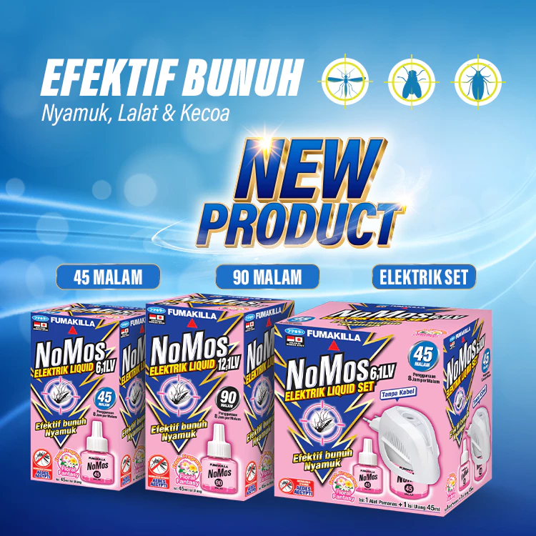 Jual NoMos Obat Nyamuk Elektrik Liquid Device Cordless (Alat + Refill ...