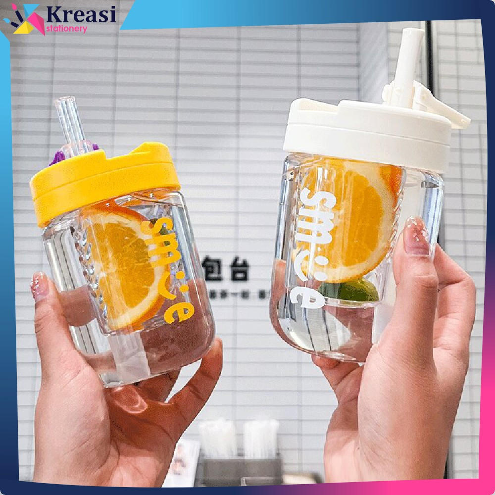 Jual Tumbler Cup Infused Water Transparan Minimalis 400ML Anti Tumpah ...