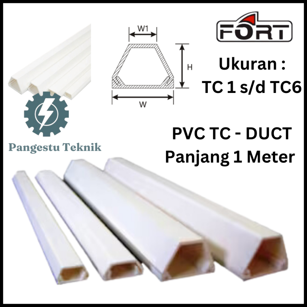Jual Kabel Duct FTC TC 1 2 3 4 5 6 / Bahan PVC / Pelindung Kabel ukuran 1 meter | Shopee Indonesia