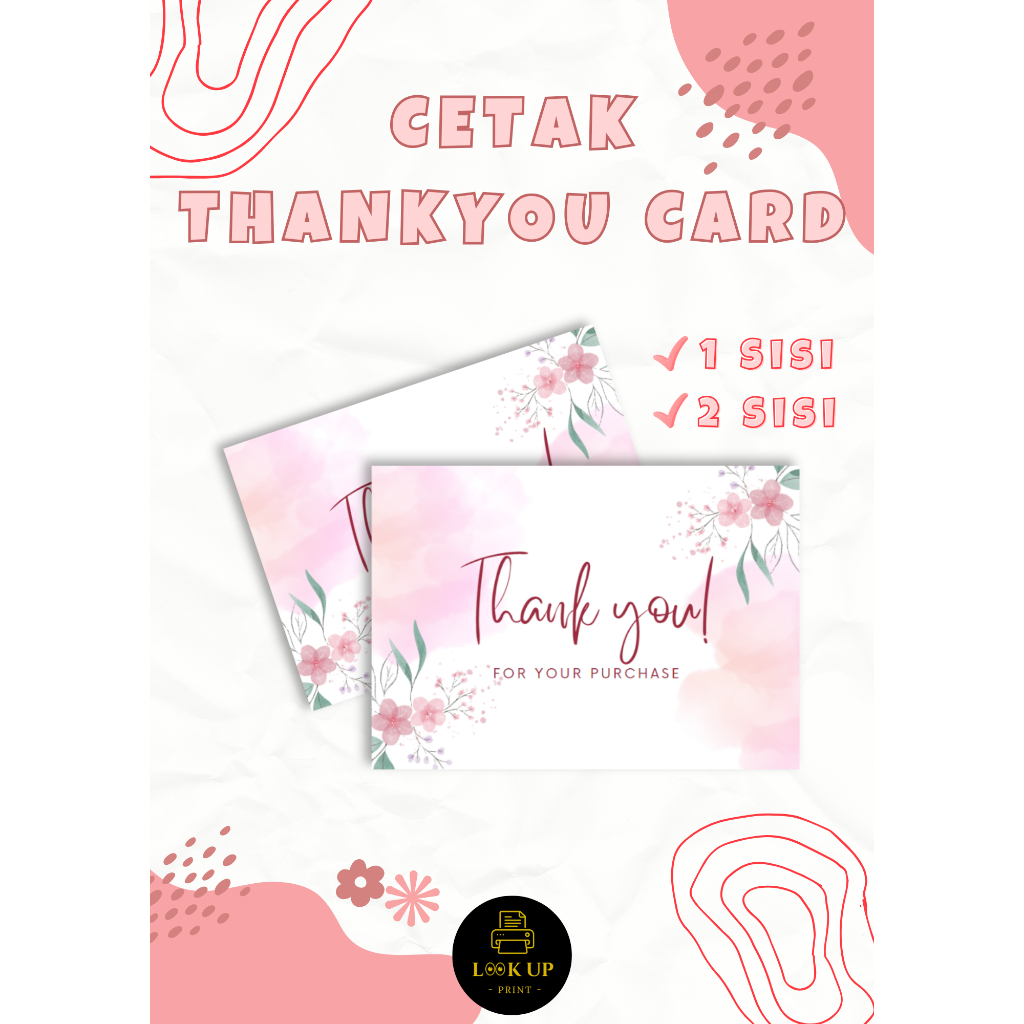 Jual Cetak Thankyou Card Custom / Custom Thankyou Card / Cetak Kartu Ucapan Terima Kasih ...