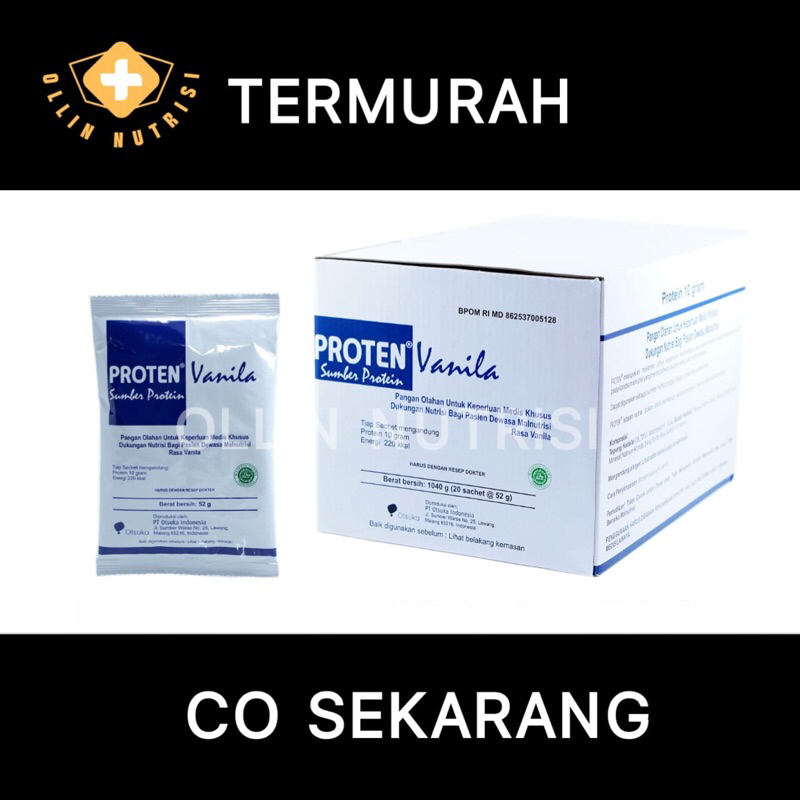 Jual PROTEN RASA VANILLA 1 BOX ISI 20 SASET ORIGINAL DAN TERMURAH ...