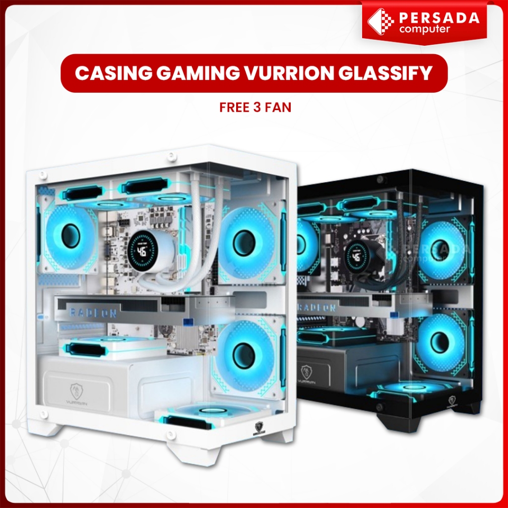 Jual CASING GAMING VURRION GLASSIFY - FREE 3 FAN | Shopee Indonesia