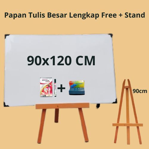 Jual Stand + Whiteboard ukuran Besar 90x120cm / Penyangga Papan Tulis ...