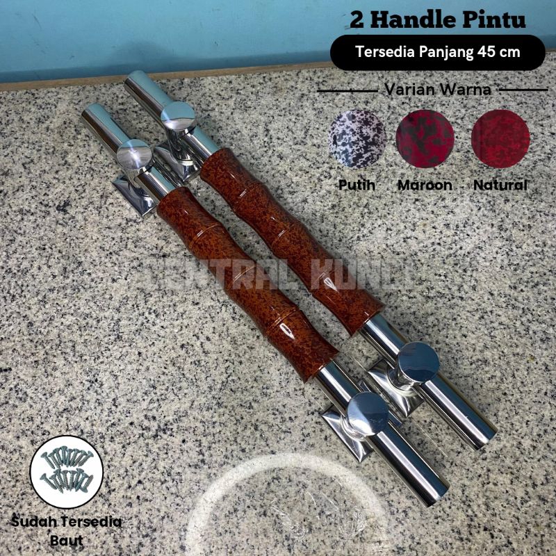 Jual Handle Pintu + Set Body Kunci Model Stainlees steel Kombinasi Kayu ...