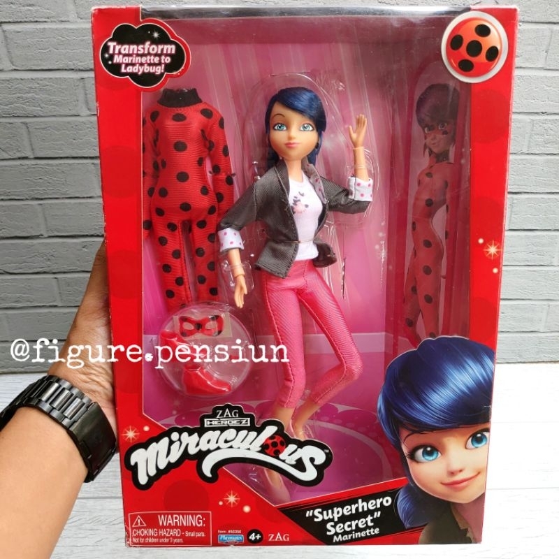 Jual MIRACULOUS TRANSFORM MARINETTE TO LADYBUG DOLL SUPERHERO SECRET ...