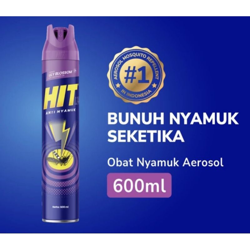 Jual HIT Lilly Blossom Obat spray bunuh nyamuk & serangga 600 ml ...