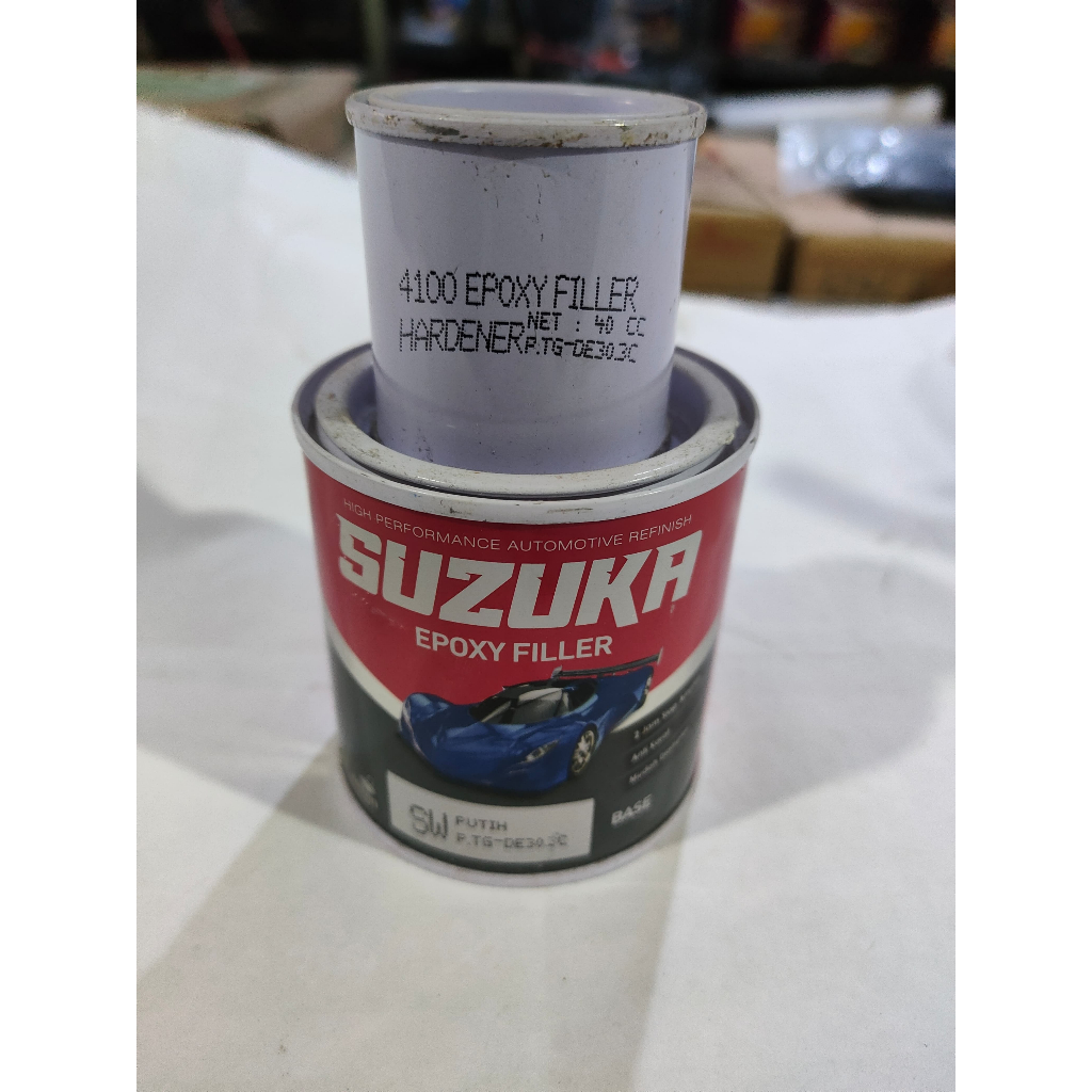 Jual Cat Dasar Suzuka Epoxy Filler + Hardener Kaleng 200 cc | Shopee ...