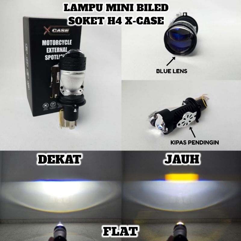 Jual X-Case Biled Laser Socket H4 Premium Devil Eye 3 Warna Flat Cut ...