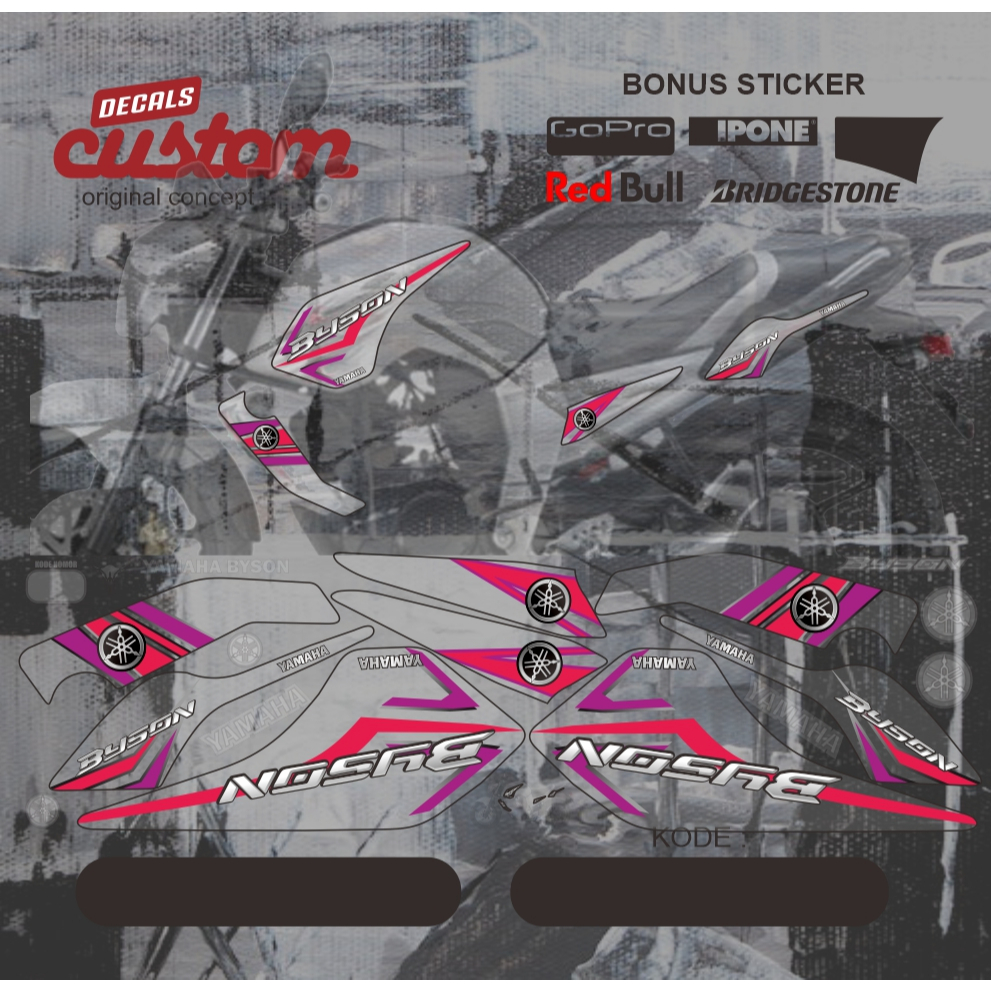 Jual sticker transparan yamaha byson striping trasparan uv byson decal ...