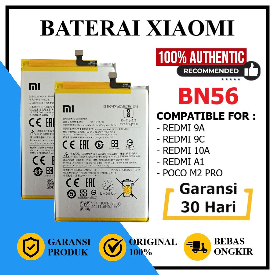 Jual Baterai Xiaomi Redmi 9A / 9C / 10A / A1 / Poco M2 Pro BN56 ...