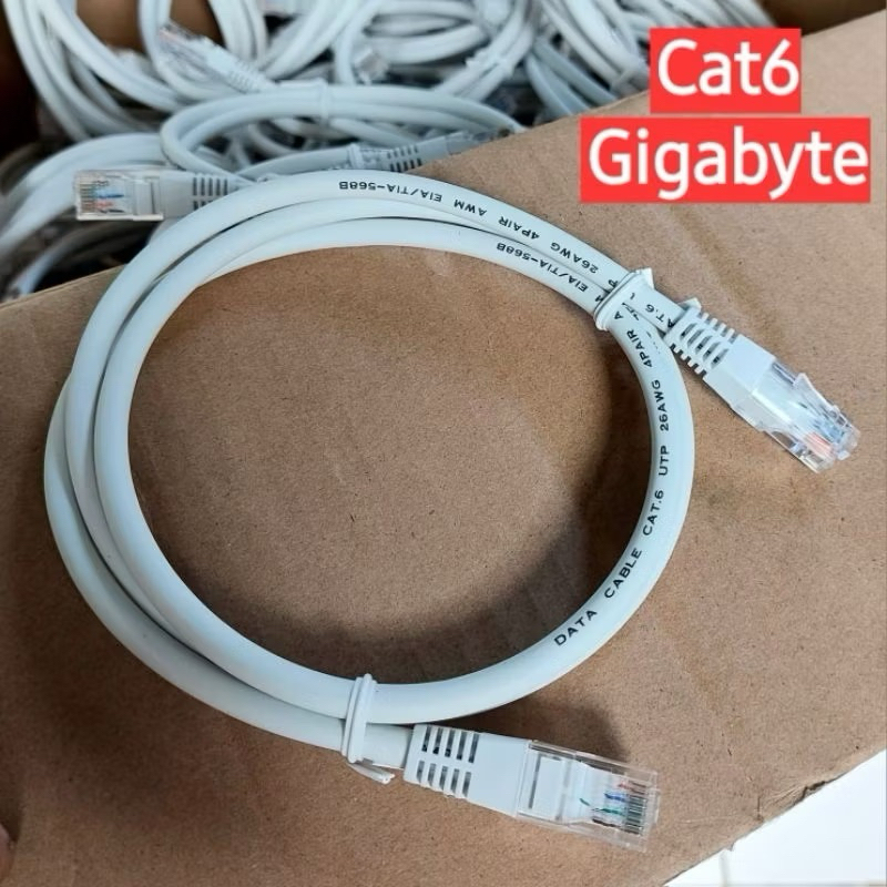 Jual Kabel LAN UTP Cat 6 Gigabyte 26 AWG 8 PIN Tembaga murni | Shopee ...