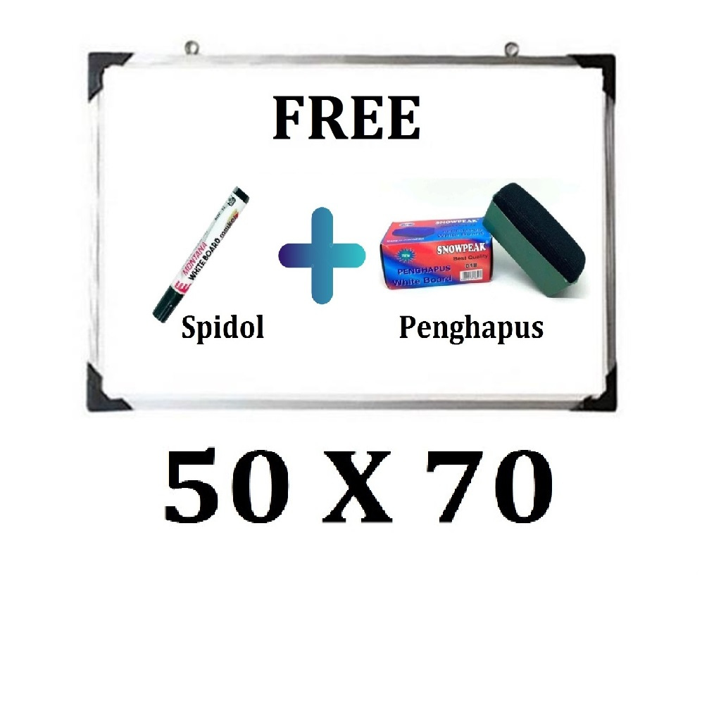 Jual (FREE SPIDOL DAN PENGHAPUS) Papan Tulis Spidol dan Kapur ...
