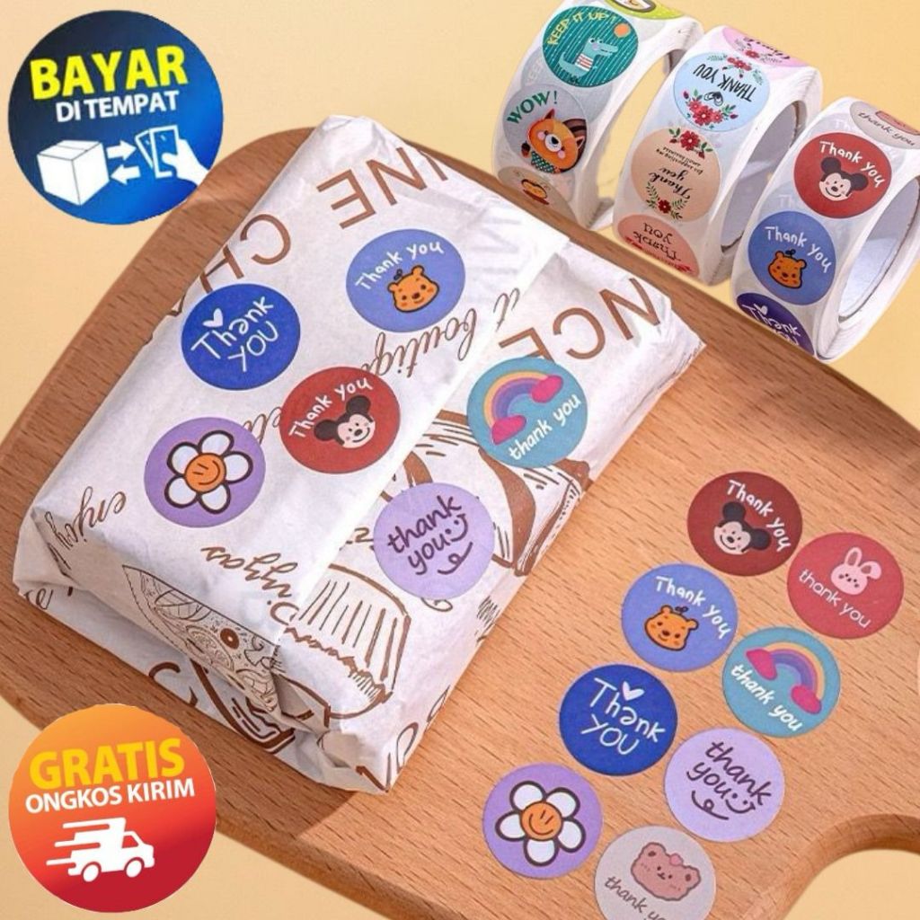 Jual MIKADO - KP207 STIKER TERIMA KASIH STICKER THANKYOU ROLL ISI 500 ...