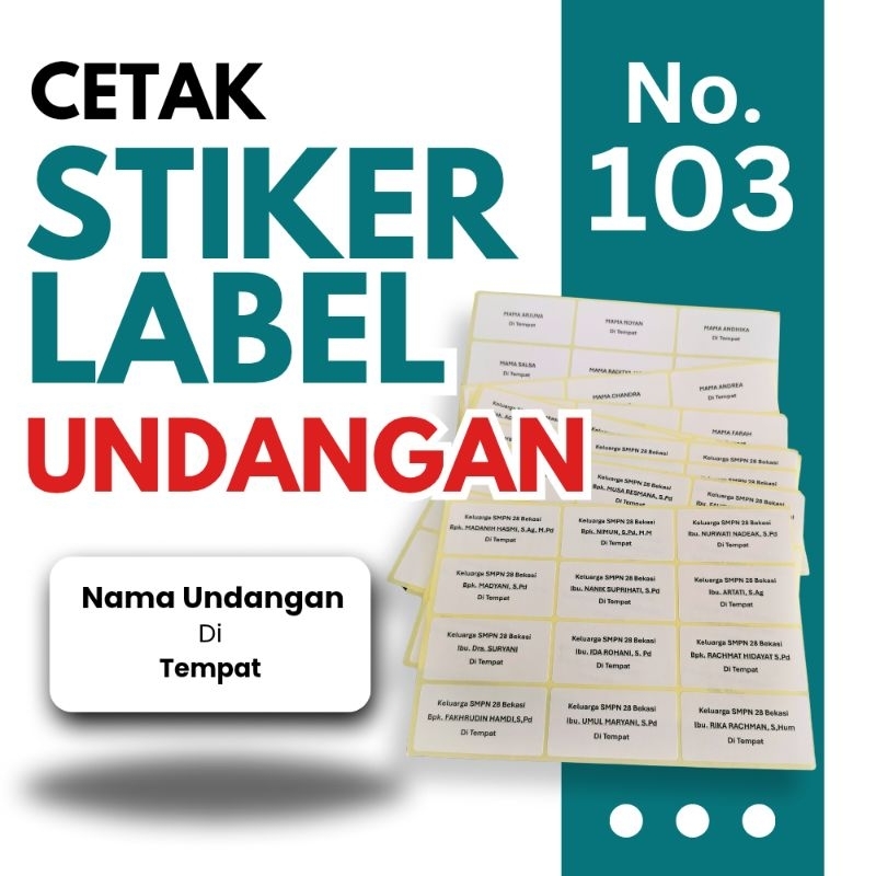 Jual Jasa Print / Cetak Label Nama Undangan | Shopee Indonesia