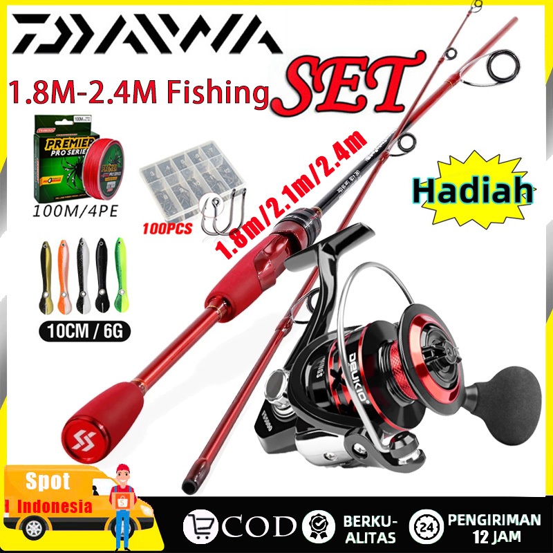 Jual 【beli 1 dapat 5】 Set Fishing Hadiah 4-12LB Pancing Portabel 1.8-2.4M serat karbon joran ...