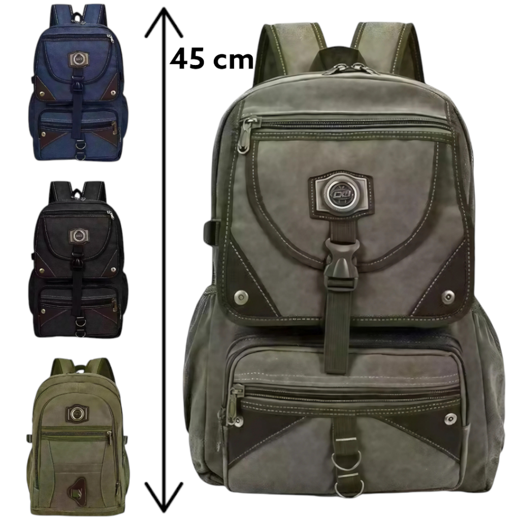 Jual TAS RANSEL KANVAS 18 In IMPORT TAS BACKPACK CASUAL PREMIUM TAS ...