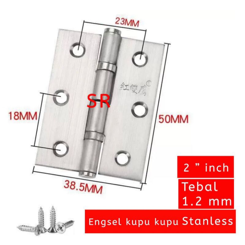 Jual Engsel Kupu - Kupu 2 Inch/ Engsel Pintu/ Engsel Lemari Stainless ...