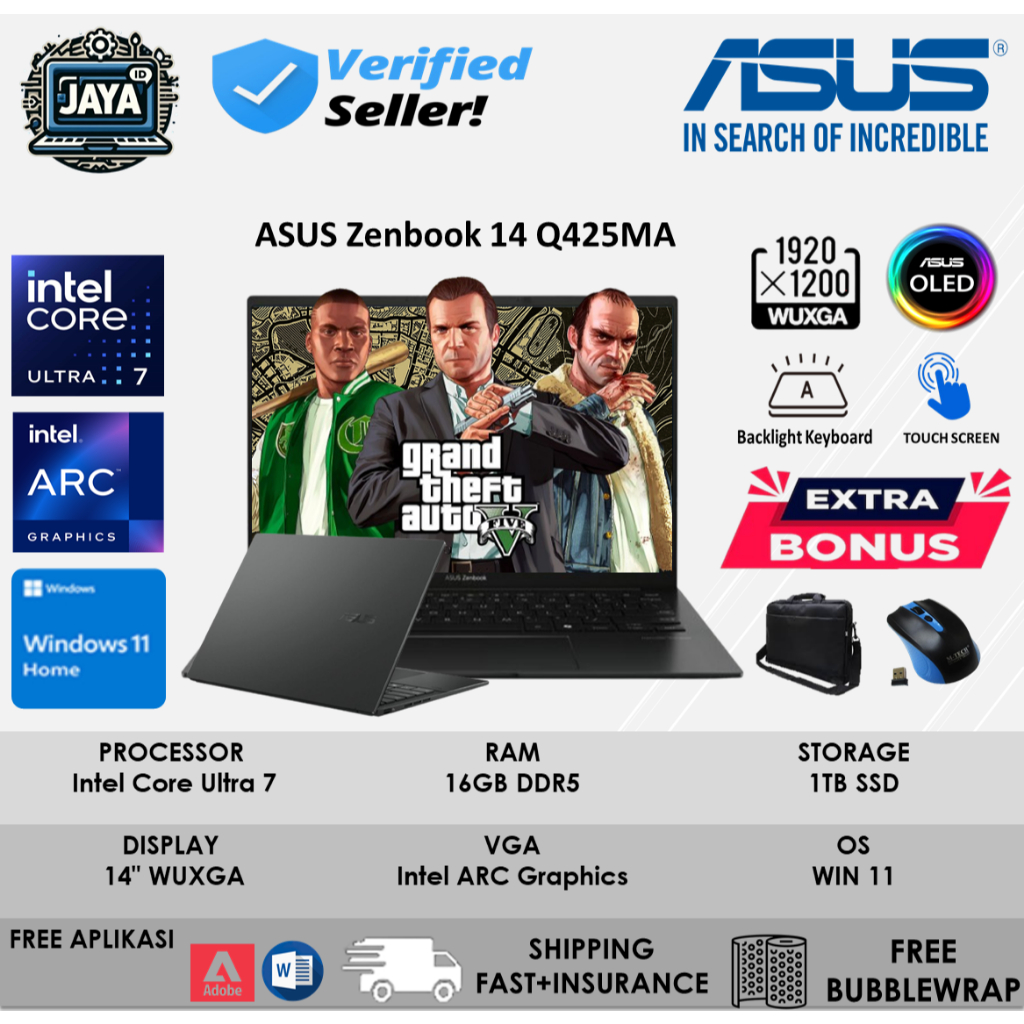 Jual LAPTOP ULTRABOOK ASUS ZENBOOK 14 Q425MA INTEL ULTRA 7 155H 16GB ...