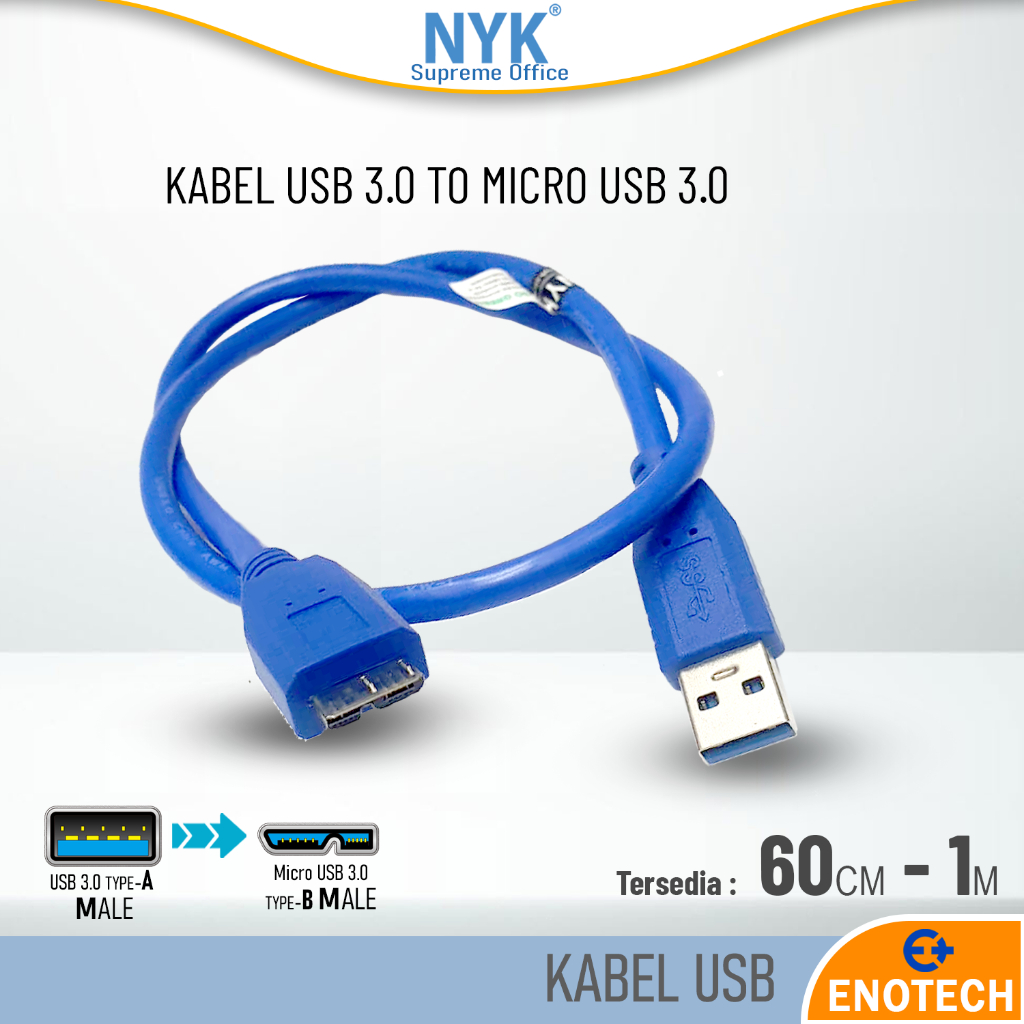 Jual Kabel Harddisk HDD External USB 3.0 to Micro B NYK 60cm | Shopee ...