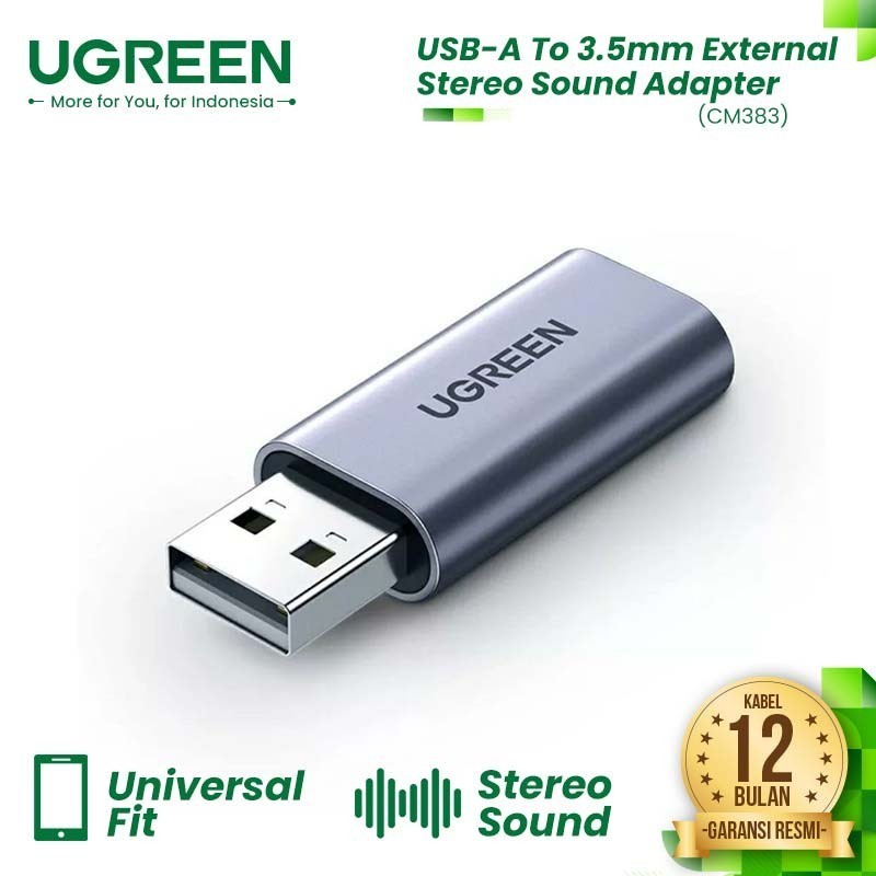 Jual UGREEN 80864 CONVERTER USB A To 3.5mm External Stereo Sound Adapter GY | Shopee Indonesia