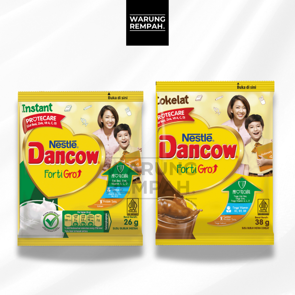 Jual Dancow Fortigro Susu Bubuk Vanila & Cokelat Sachet | Shopee Indonesia